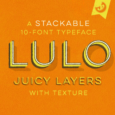 Lulo Font Family - Layered Typeface from Yellow Design Studio
