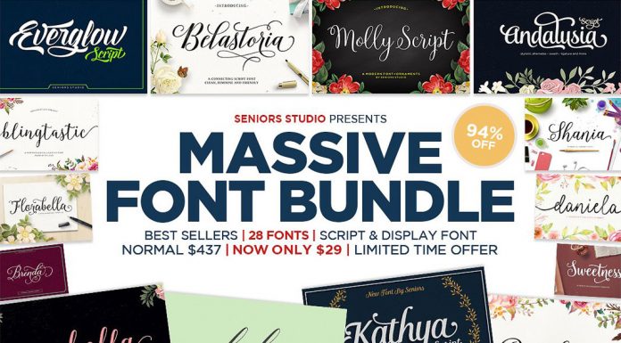 Huge Font Bundle from Seniors Studio