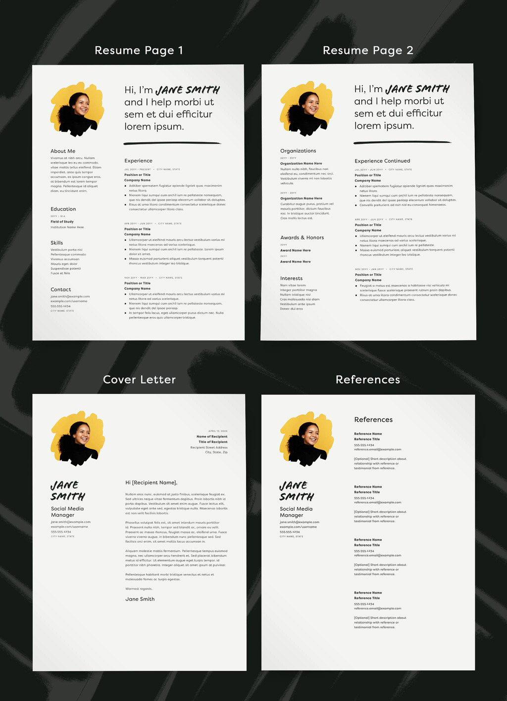 Adobe InDesign Resume Template with Photo Placeholder